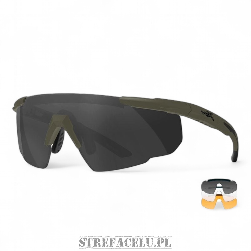 Okulary WileyX Saber Adv. Smoke / Clear / Rust Lens 308G / OD Green ...